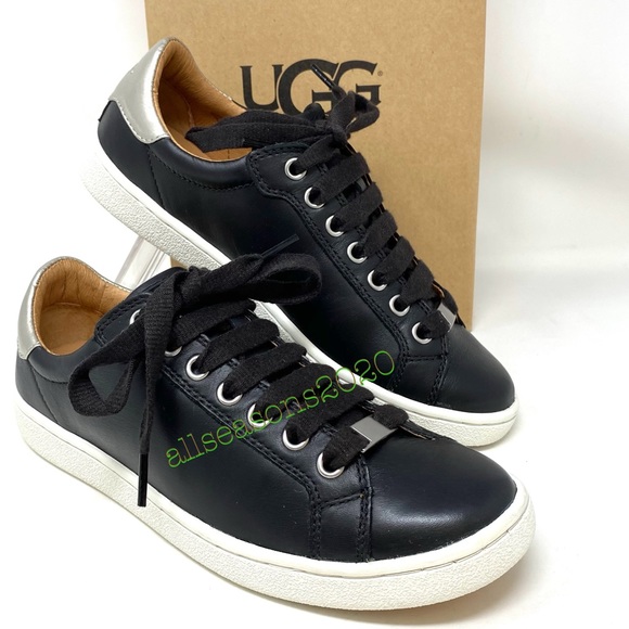 UGG | Shoes | Ugg Milo Leather Black Womens Sneakers | Poshmark